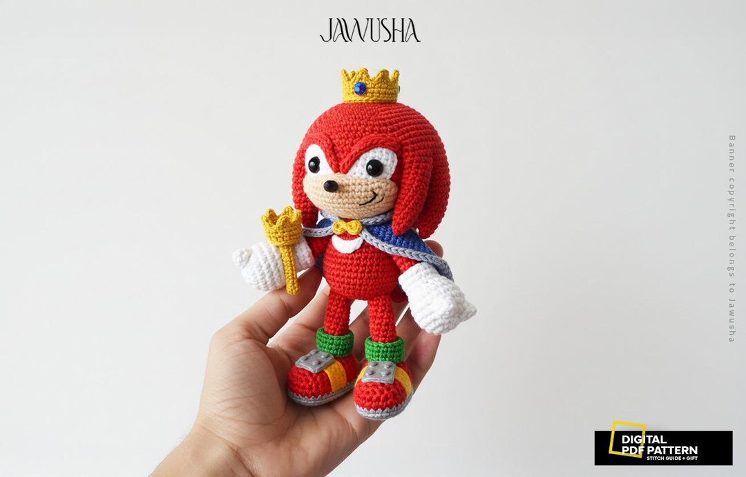 Sonic Knuckles Amigurumi Crochet Pattern PDF, Cute DIY Animal Doll ...