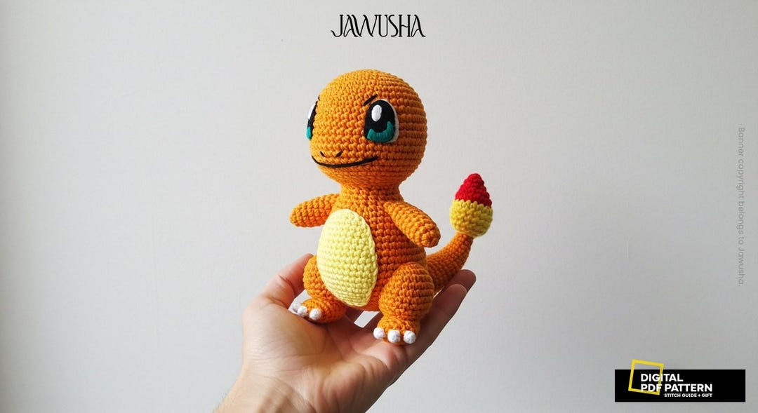 Charmander Amigurumi Crochet Pattern PDF, Cute Crochet Animal Doll ...