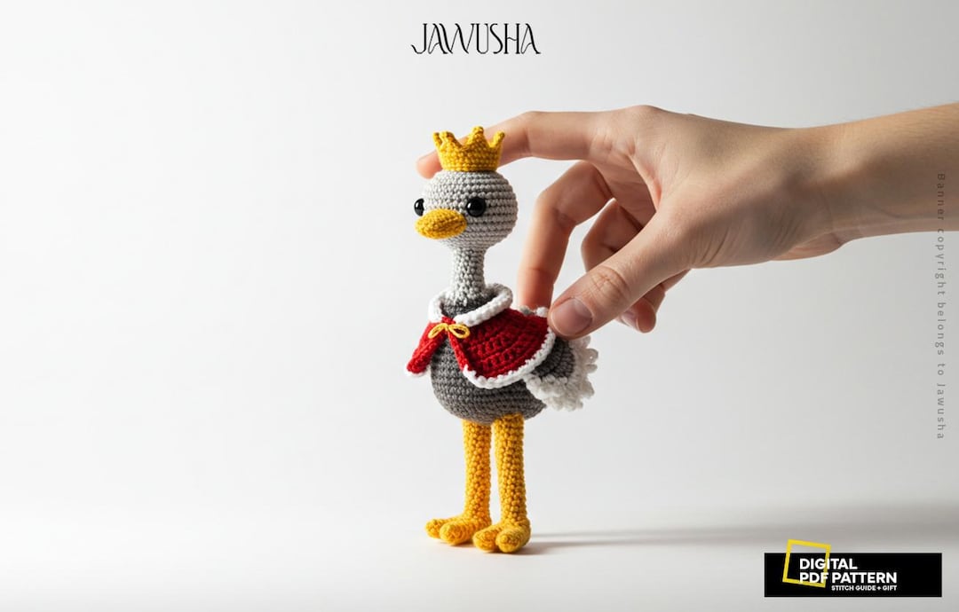 Ostrich Amigurumi Crochet Pattern PDF, Cute DIY Animal Doll, Prince ...