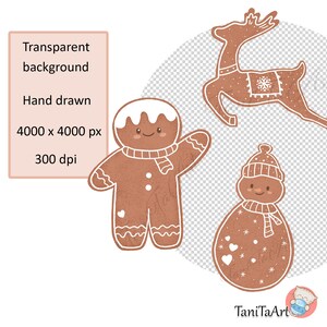 Gingerbread Cookies Clipart, Winter Graphics, Hand Drawn Christmas ...