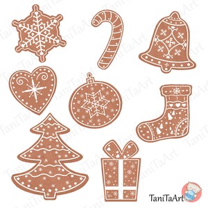 Gingerbread Cookies Clipart, Winter Graphics, Hand Drawn Christmas ...