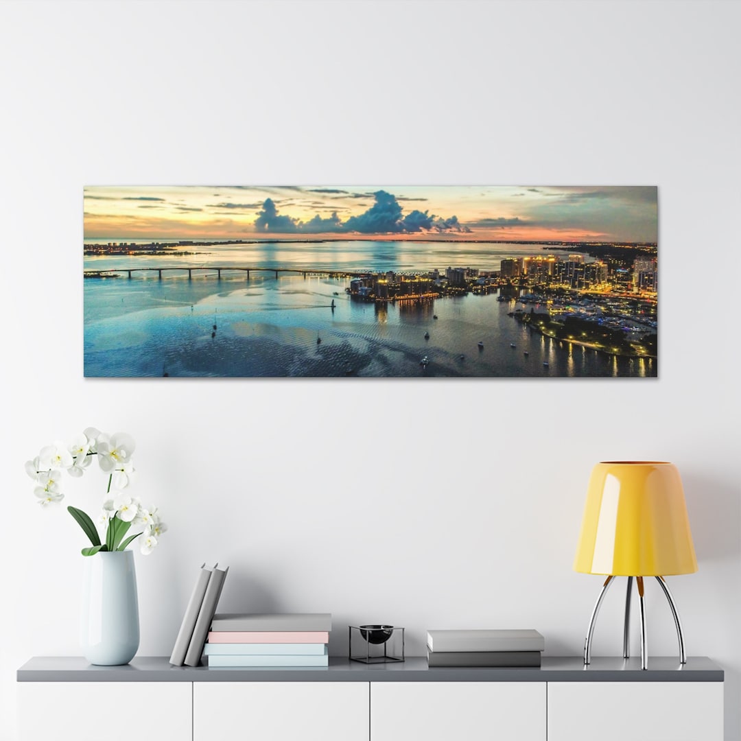 Sarasota Florida Bayfront Ringling Bridge Sunset Canvas Print Gallery ...