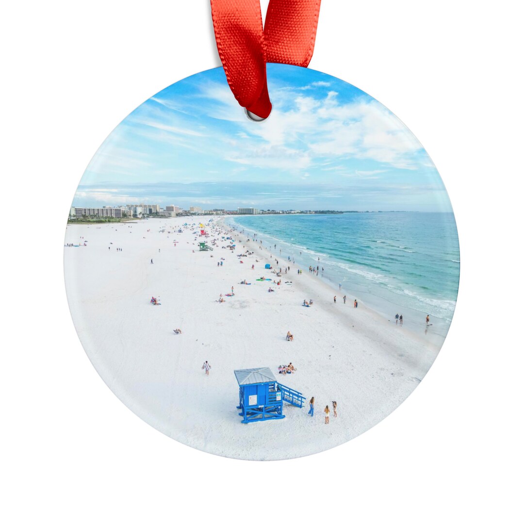 Siesta Key Beach Sarasota Florida Acrylic Christmas Ornament With ...