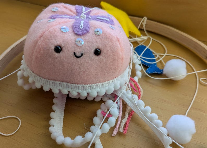 Ocean-themed Baby Mobile Featuring Pink Jellyfish - Etsy