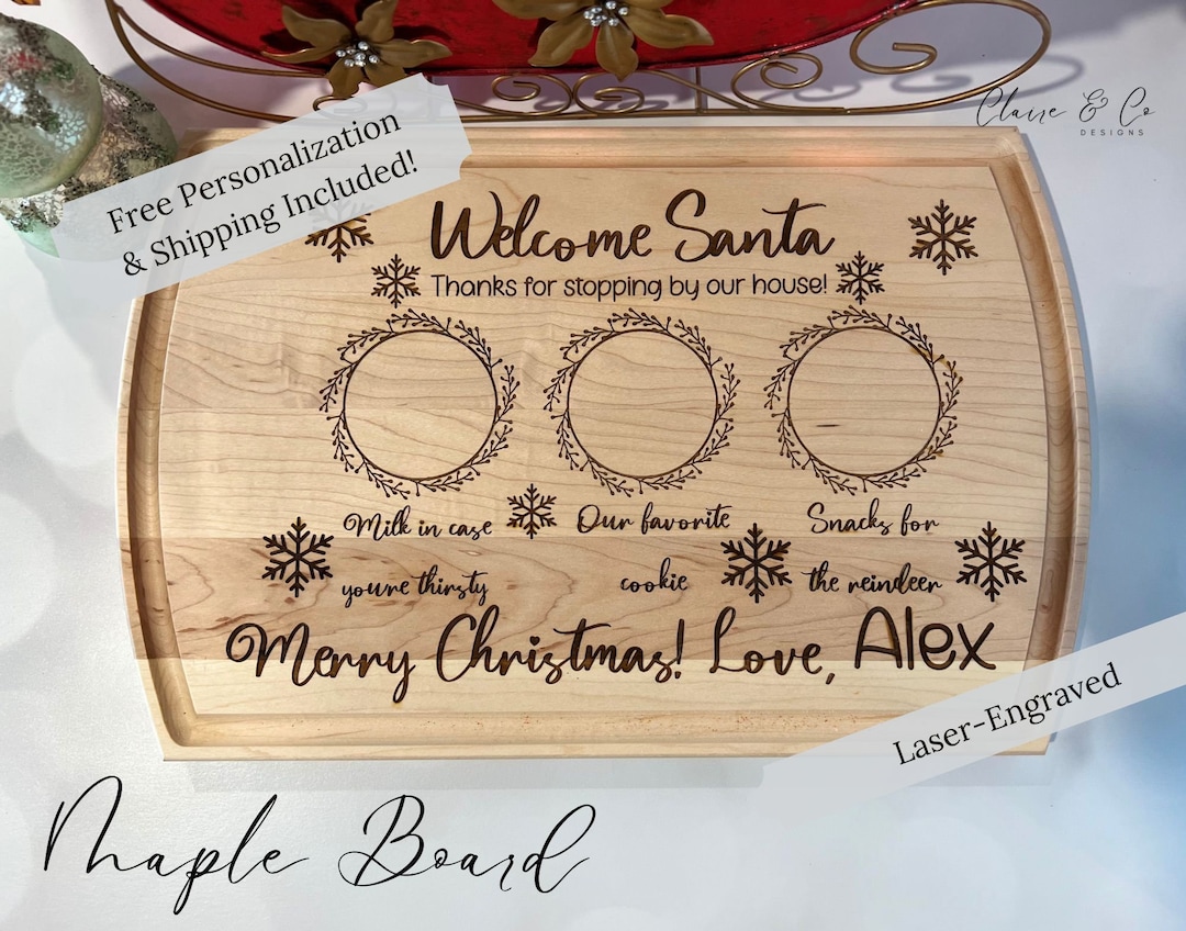 Personalized Santa Board Christmas Eve Tray for Santa Personalized ...