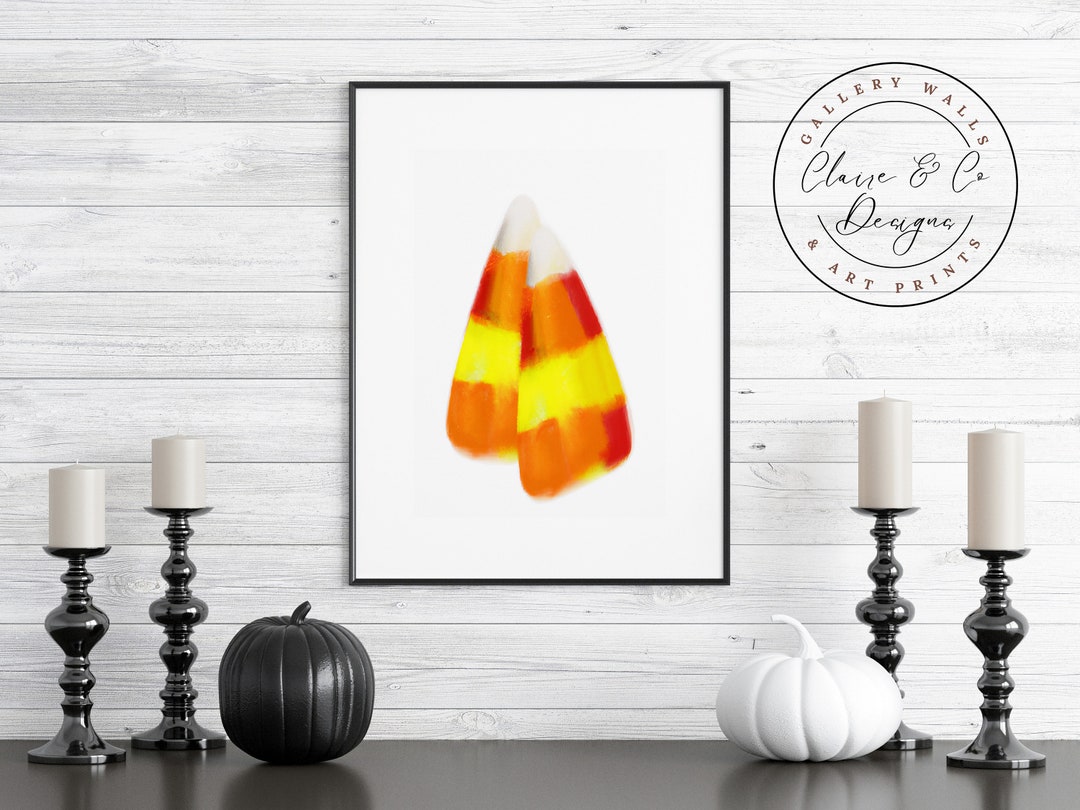 Candy Corn Cute & Colorful Halloween Art Print Digital - Etsy