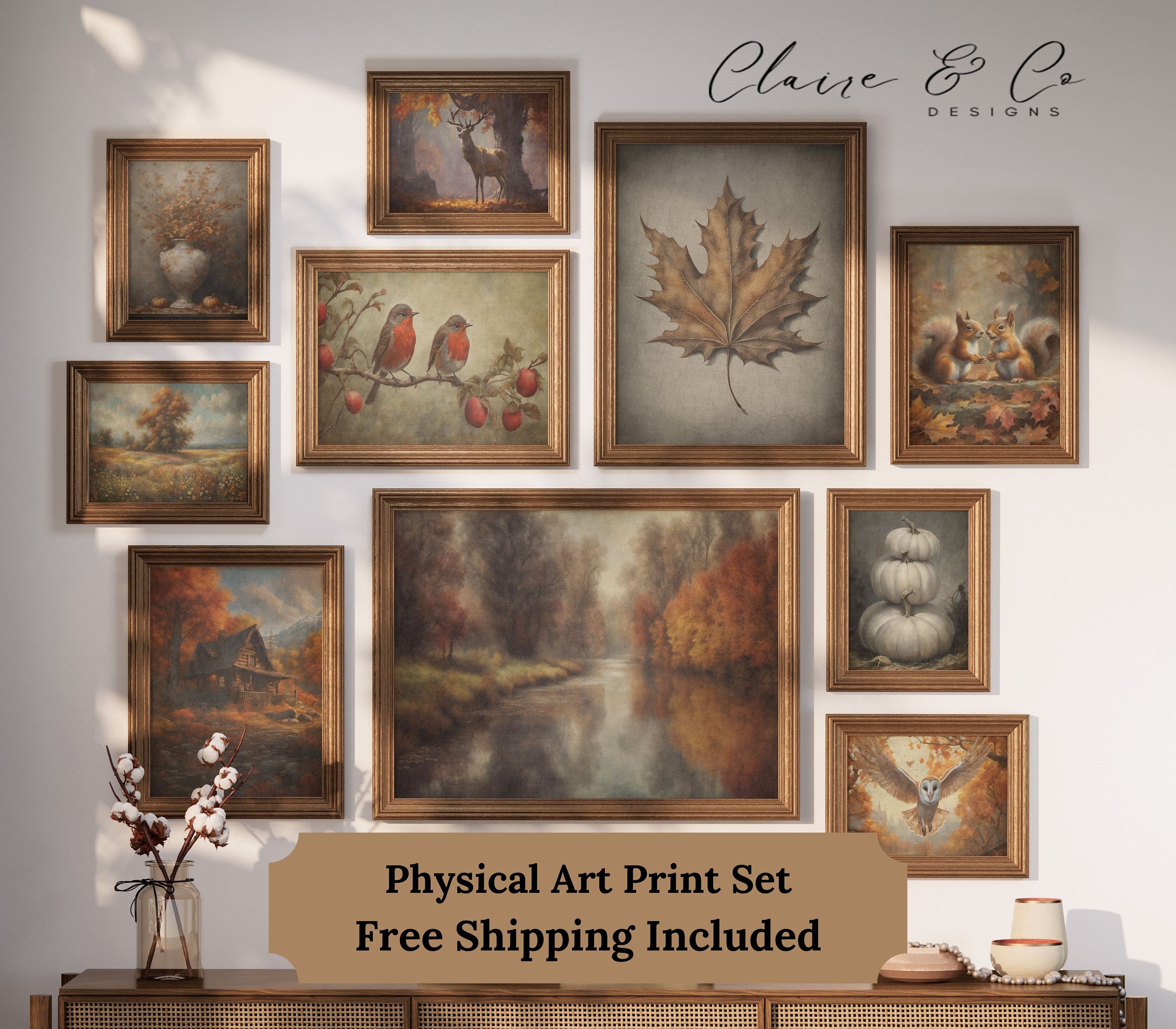Autumn Season Art for Gallery Wall Art for Autumn 10 Piece Vintage ...