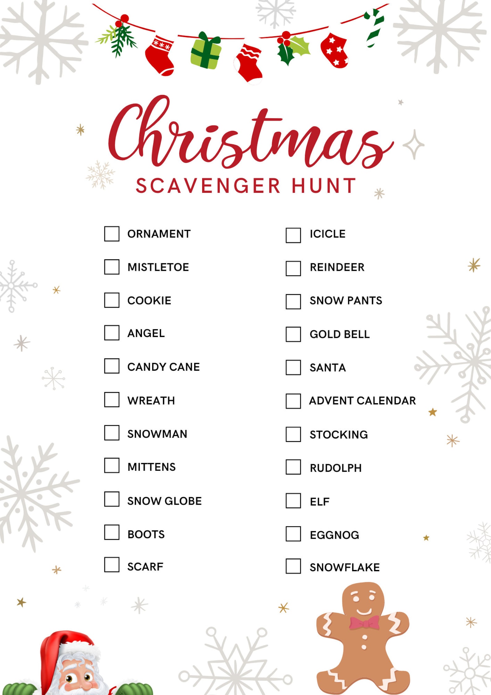 Christmas Scavenger Hunt - Etsy