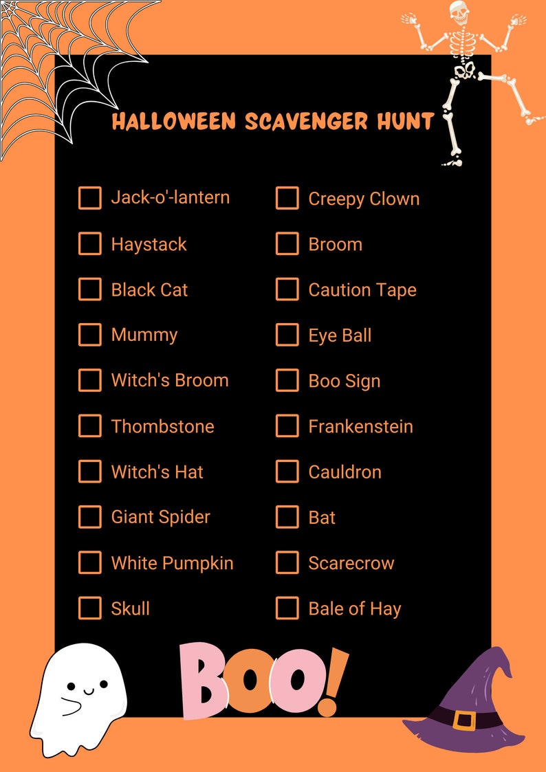 Kid's Halloween Scavenger Hunt - Etsy