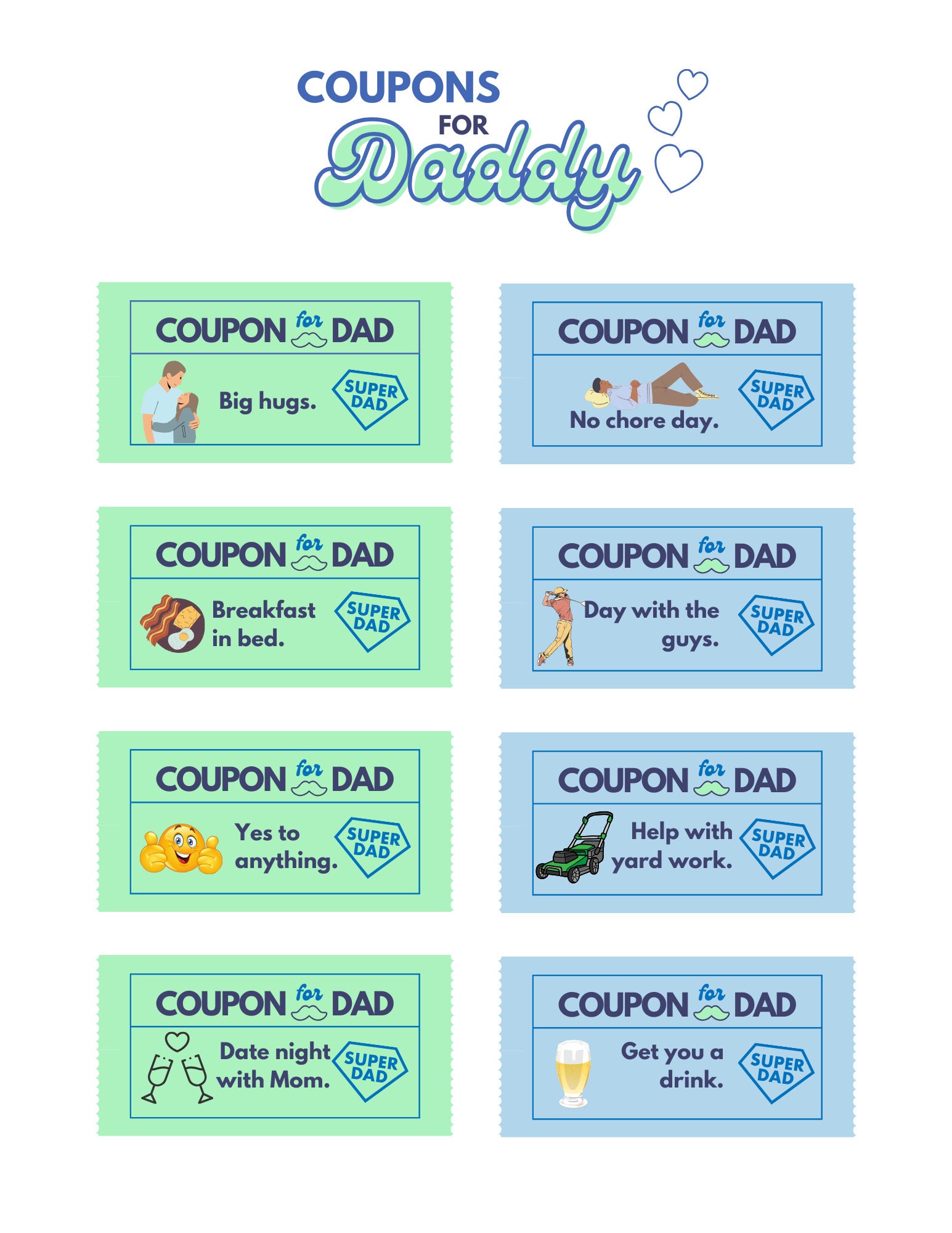 Father's Day "all About Daddy" Printable Bundle (20 Pages) - Etsy