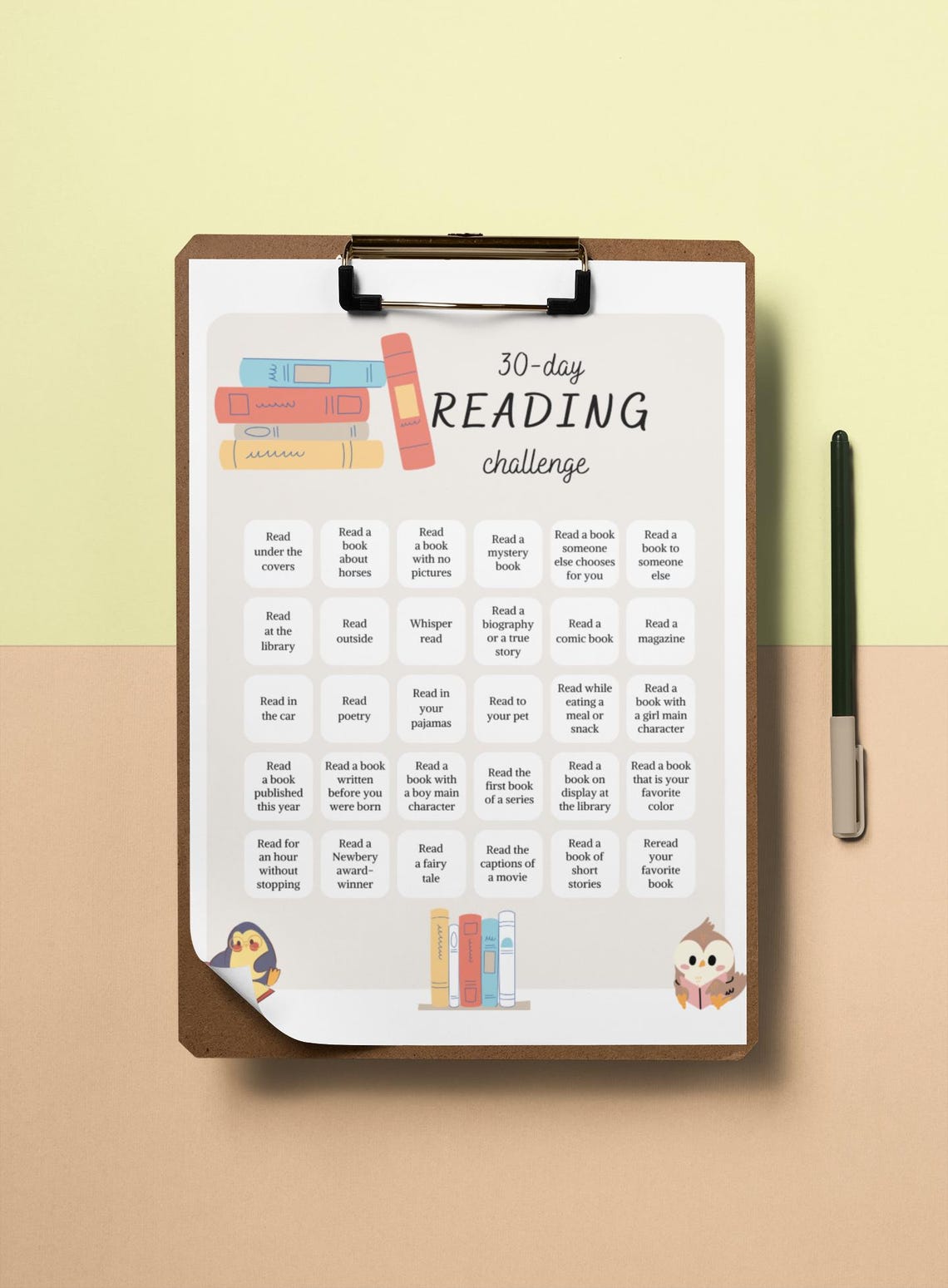30 Day Reading Challenge - Etsy