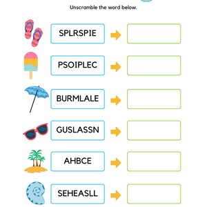 Summer Activities for Kids Bundle (55 Pages) - Etsy