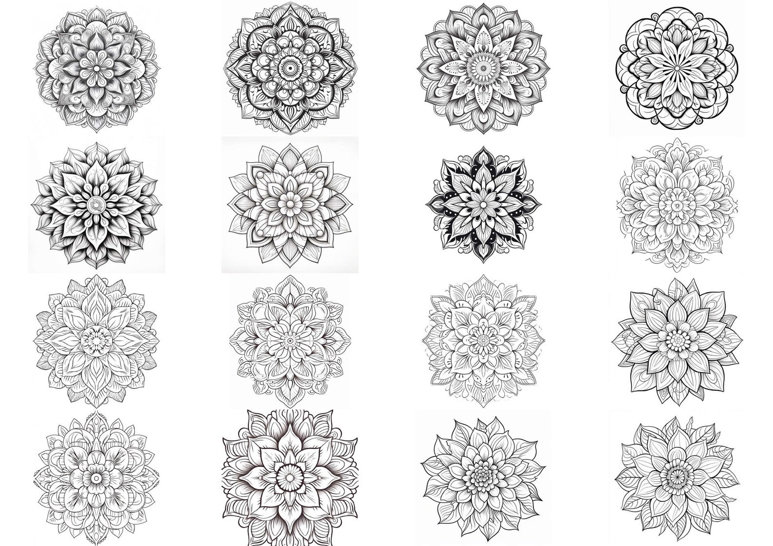 40 Mandalas Coloring Pages for Adults. PDF Format. Instant Download. - Etsy