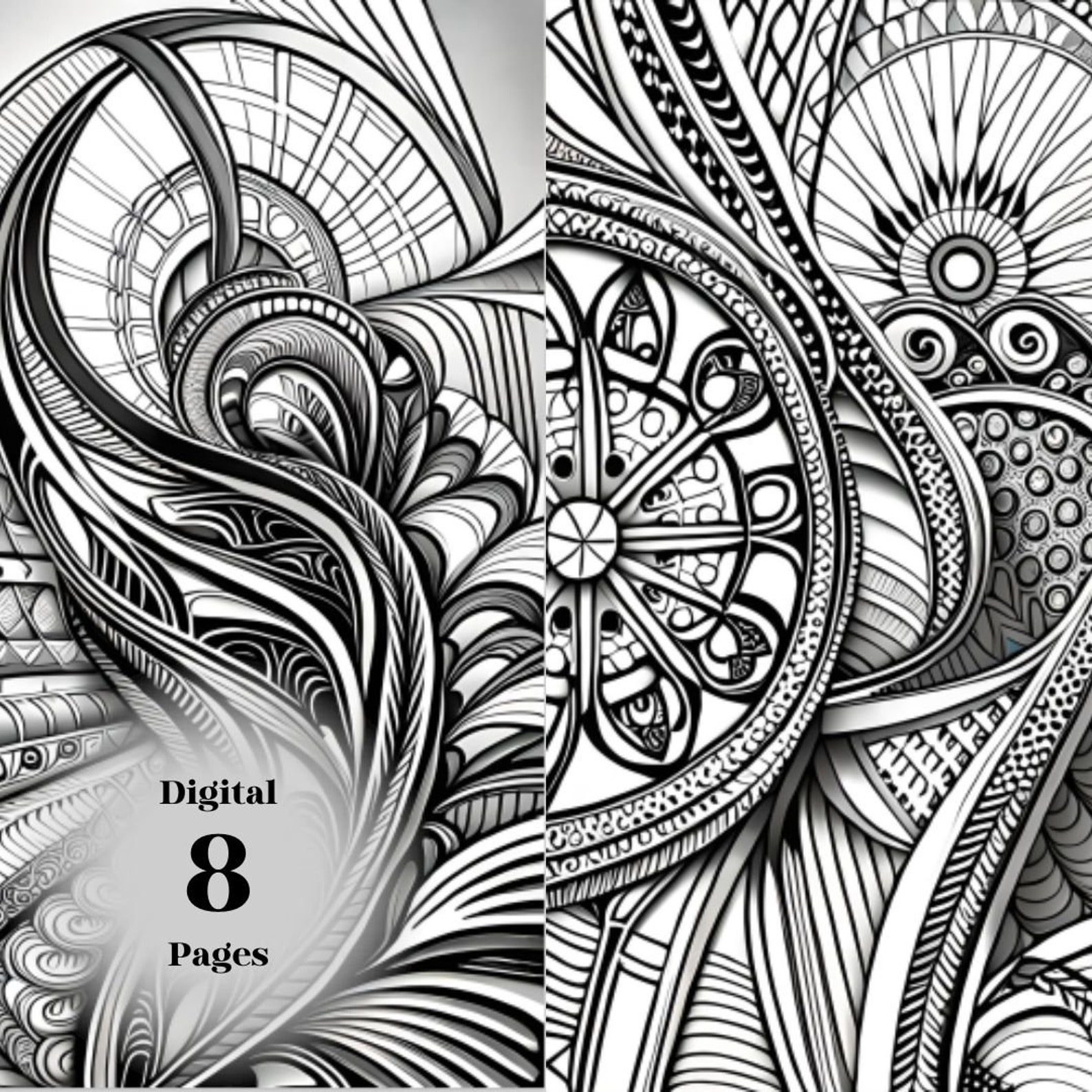 8 Mandalas Coloring Pages for Adults. DIN A4 and DIN A3. PDF Format ...