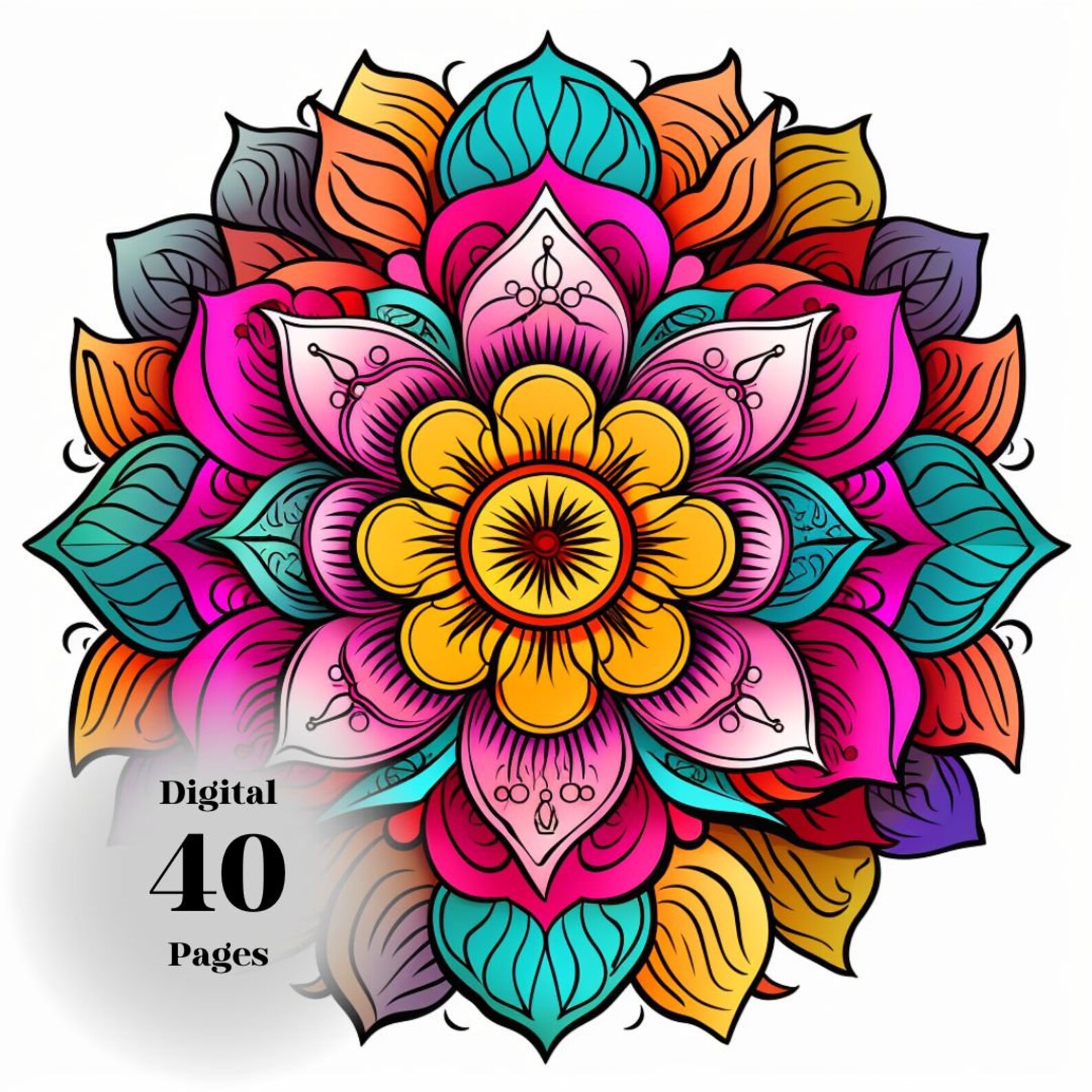40 Mandalas Coloring Pages for Adults. PDF Format. Instant Download. - Etsy