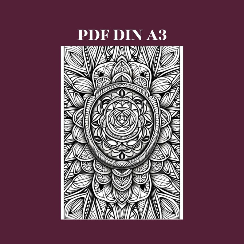 8 Mandalas Coloring Pages for Adults. DIN A4 and DIN A3. PDF Format ...