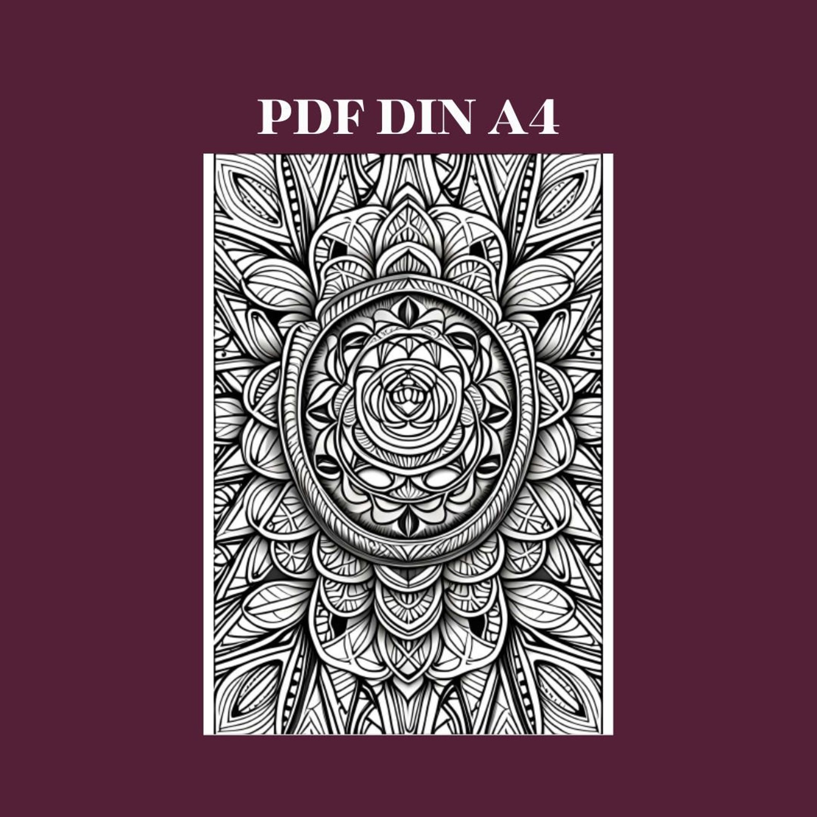 8 Mandalas Coloring Pages for Adults. DIN A4 and DIN A3. PDF Format ...