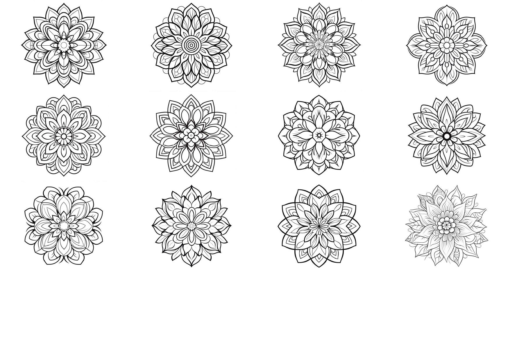 60 Mandalas Coloring Pages for Kids. PDF Format. Instant Download. - Etsy