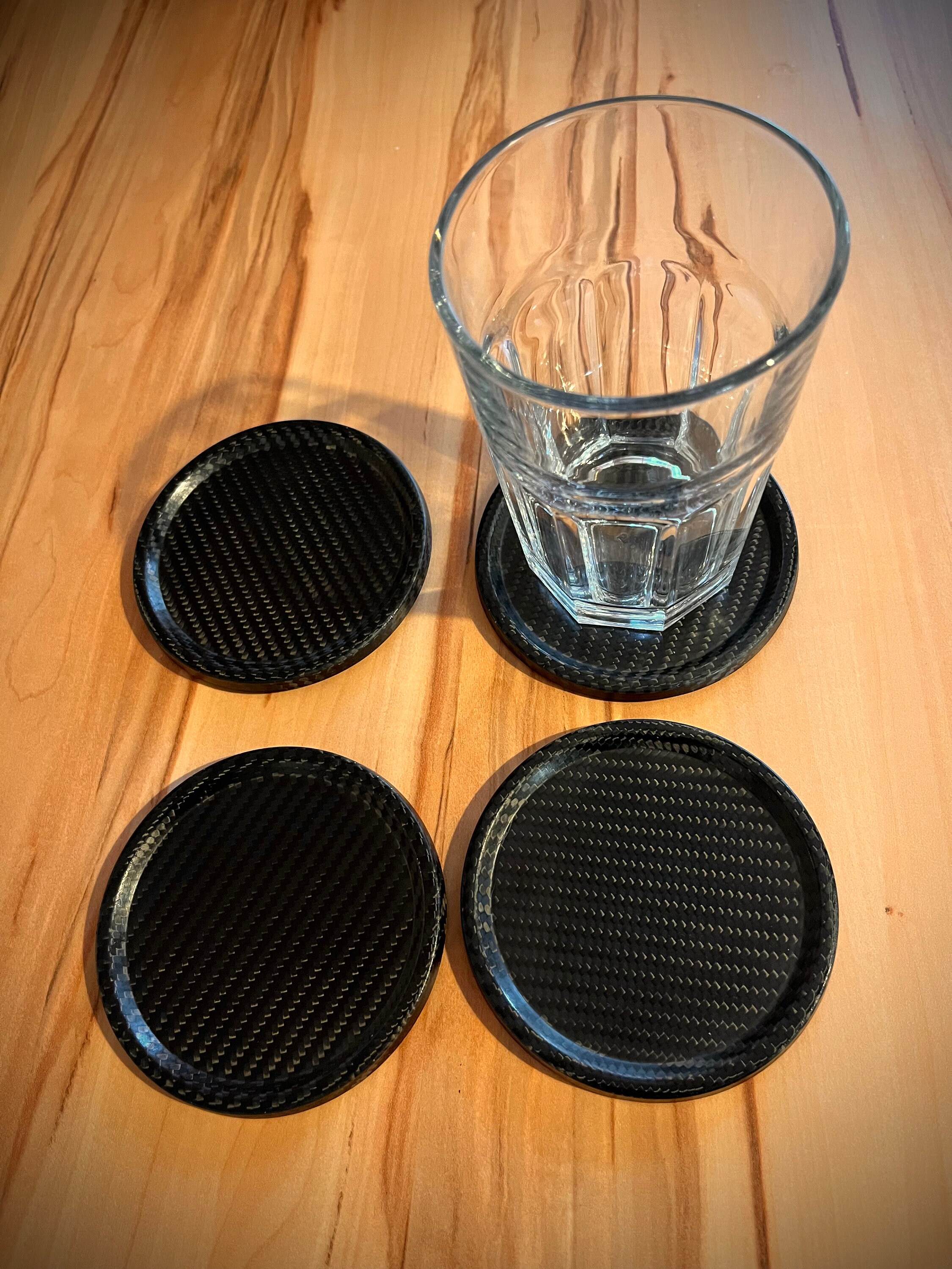 Premium 3K Carbon Fiber Coaster Set - Etsy