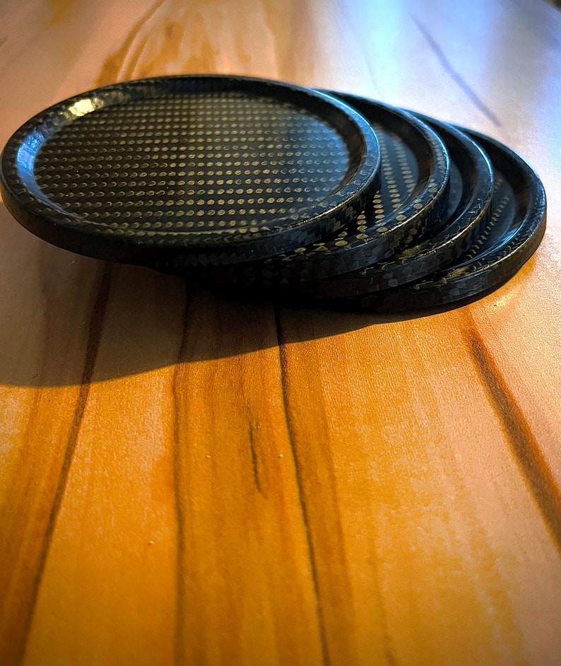 Premium 3K Carbon Fiber Coaster Set - Etsy