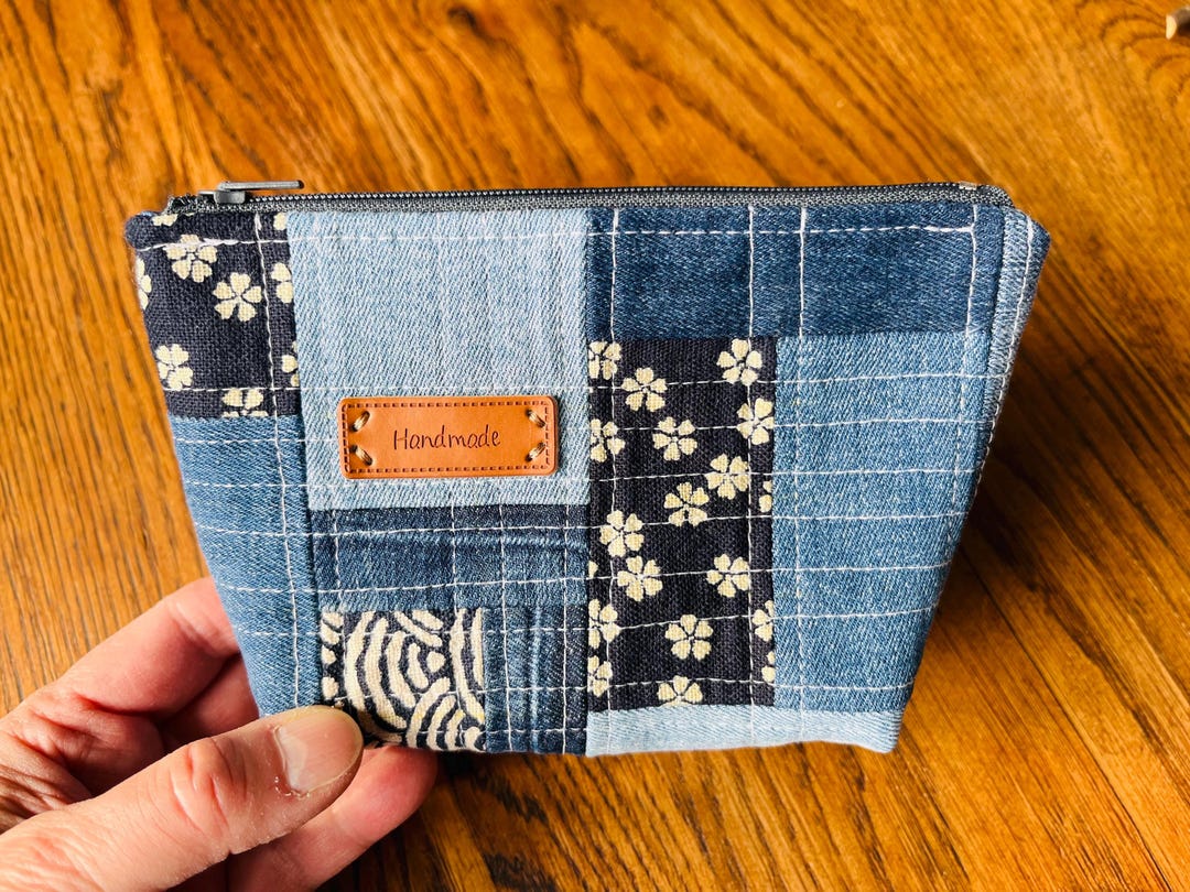 Upcycled Pencil Case Patchwork Pencil Case Recycled Jeans Pencil Case ...