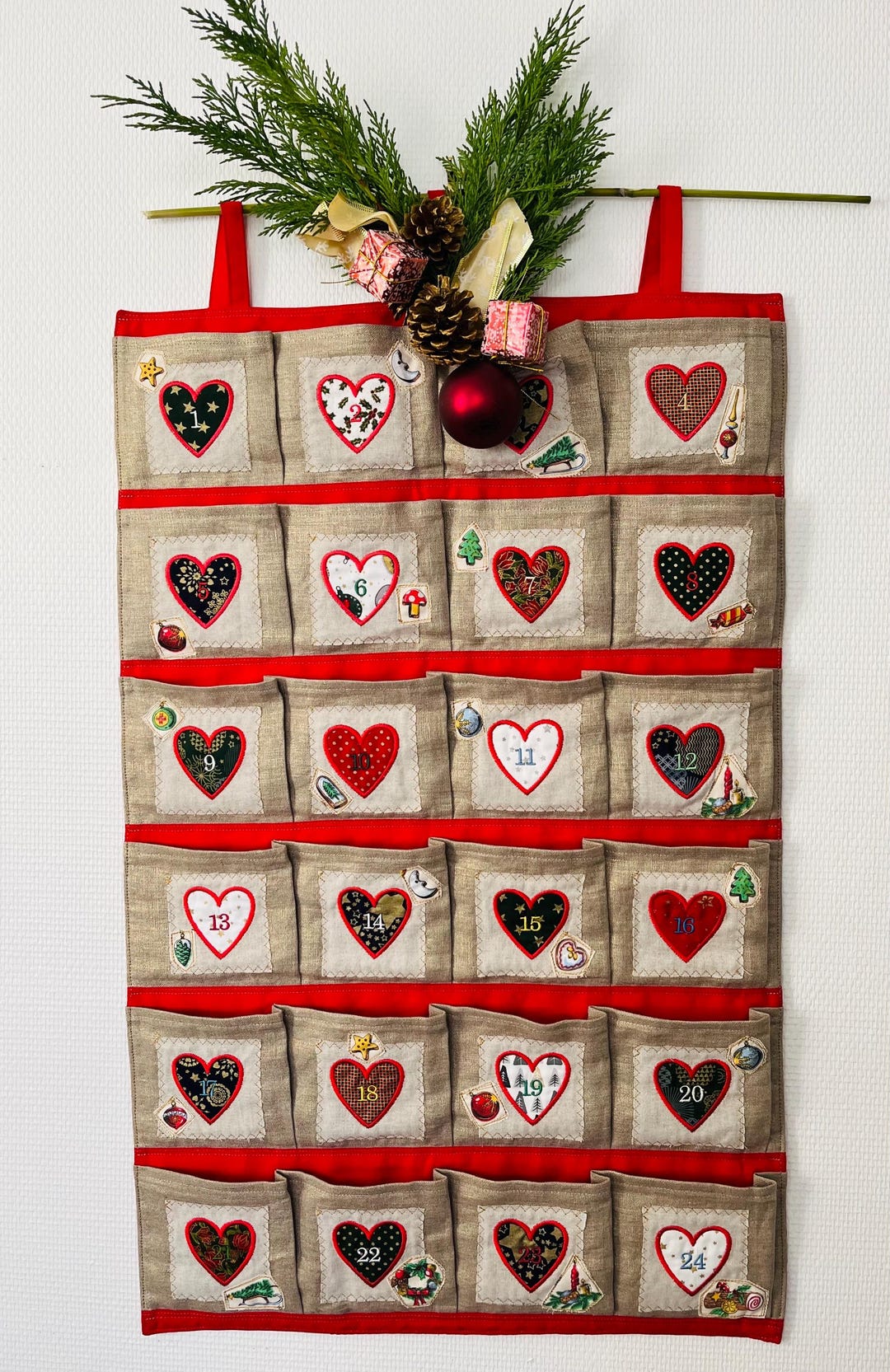 Embroidered Advent Calendar. Embroidered Christmas Calendar ...