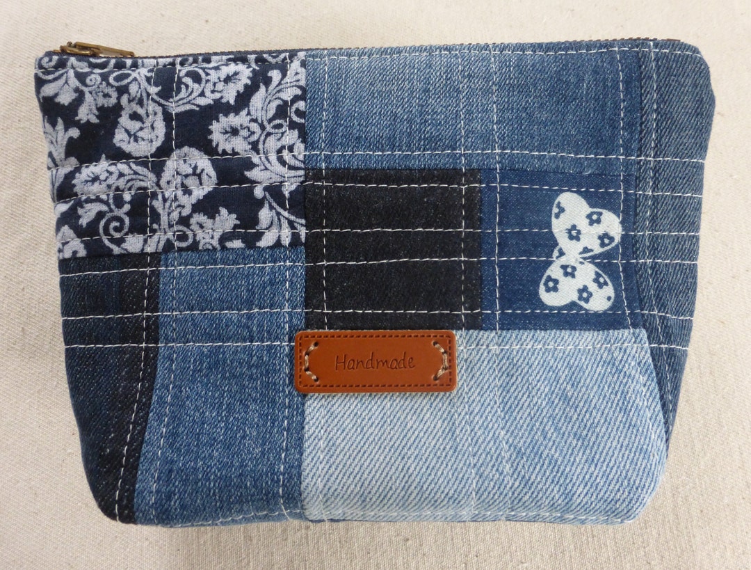 Upcycled Pencil Case Patchwork Pencil Case Recycled Jeans Pencil Case ...