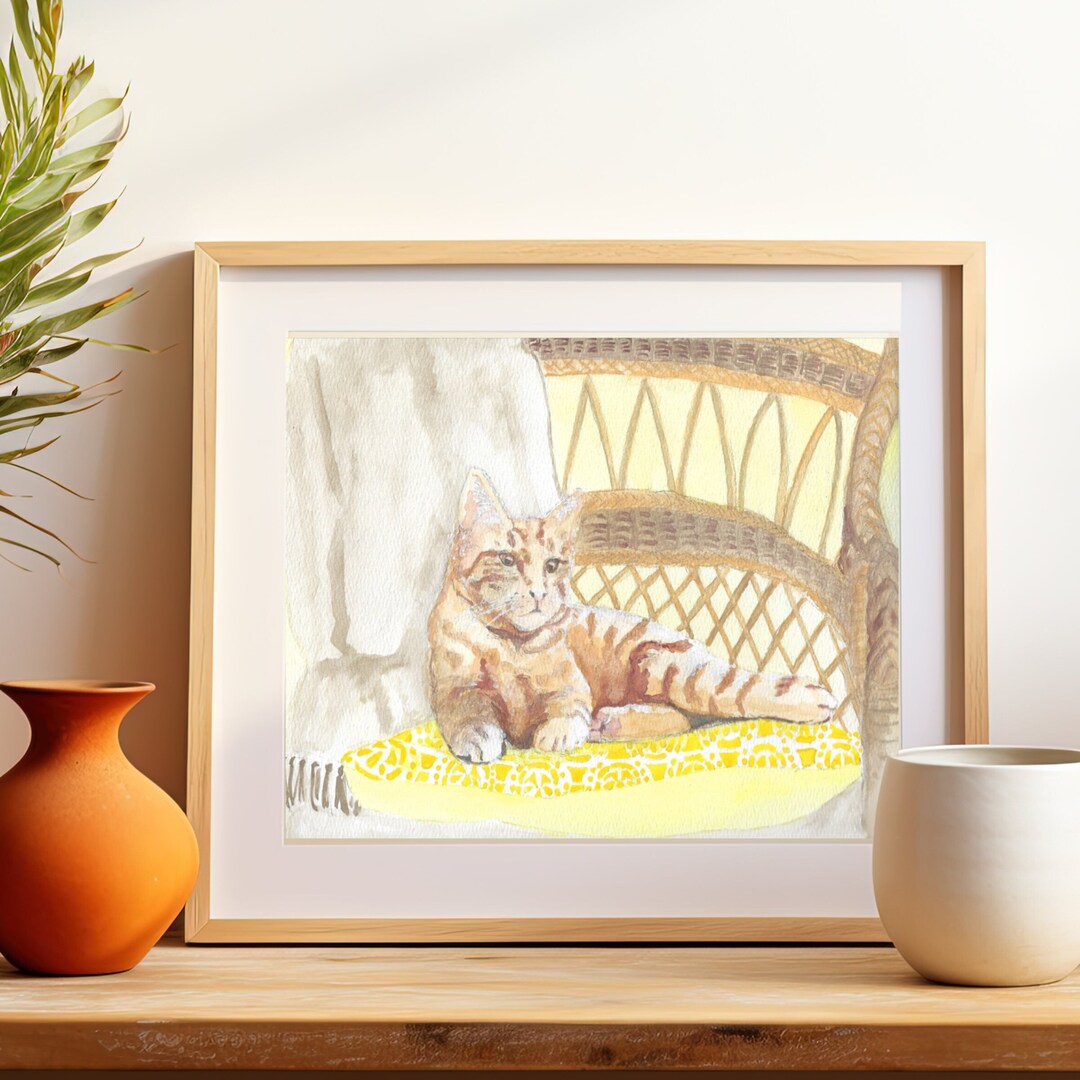 Cat Art, Gift for Cat Lover, Gift for Mom, Gift for Grandma, Print ...