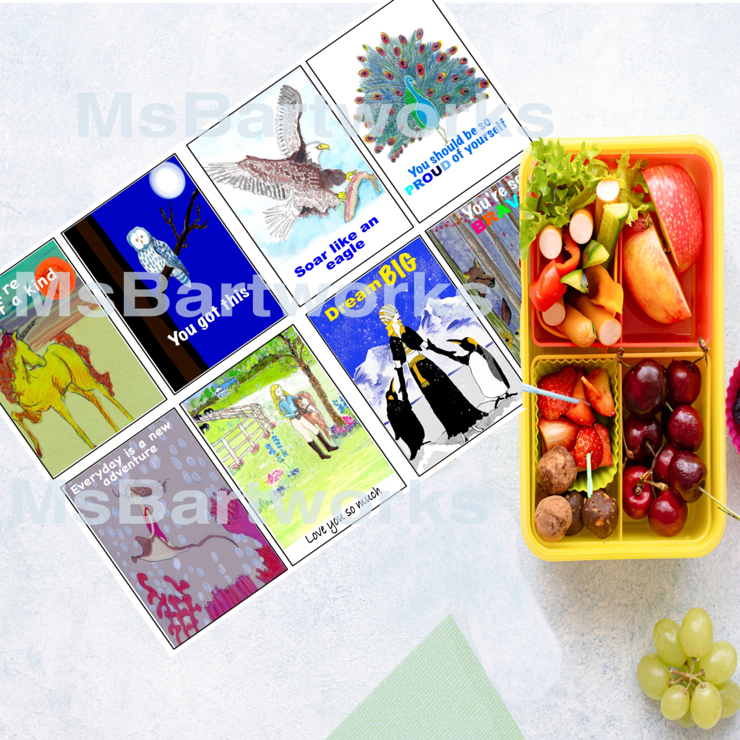 Printable Lunchbox Cards, Affirmation Notes for Kids, Positive Notes ...