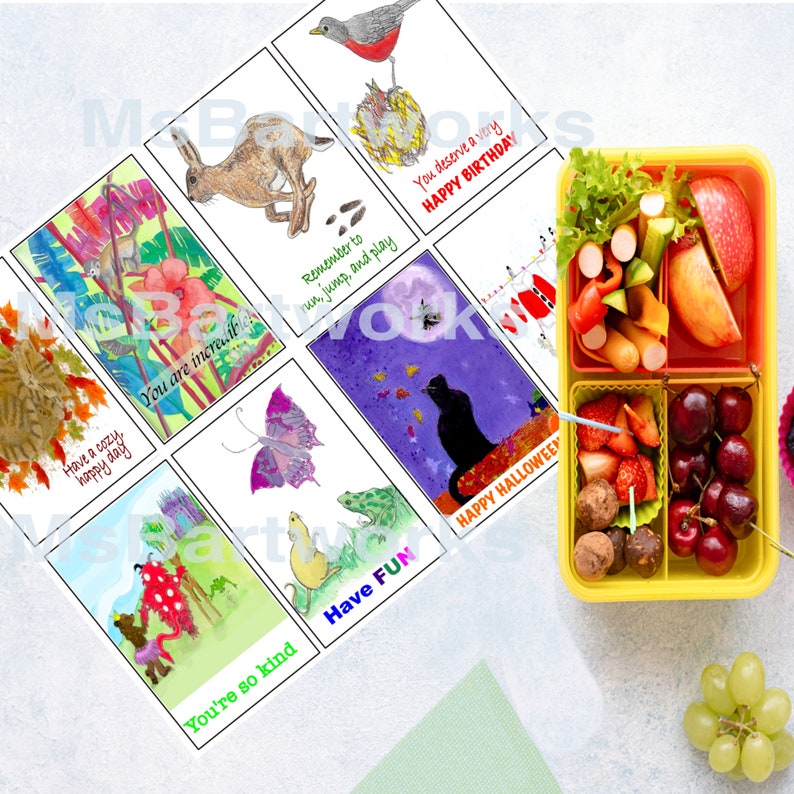 Printable Lunchbox Cards, Affirmation Notes for Kids, Positive Notes ...
