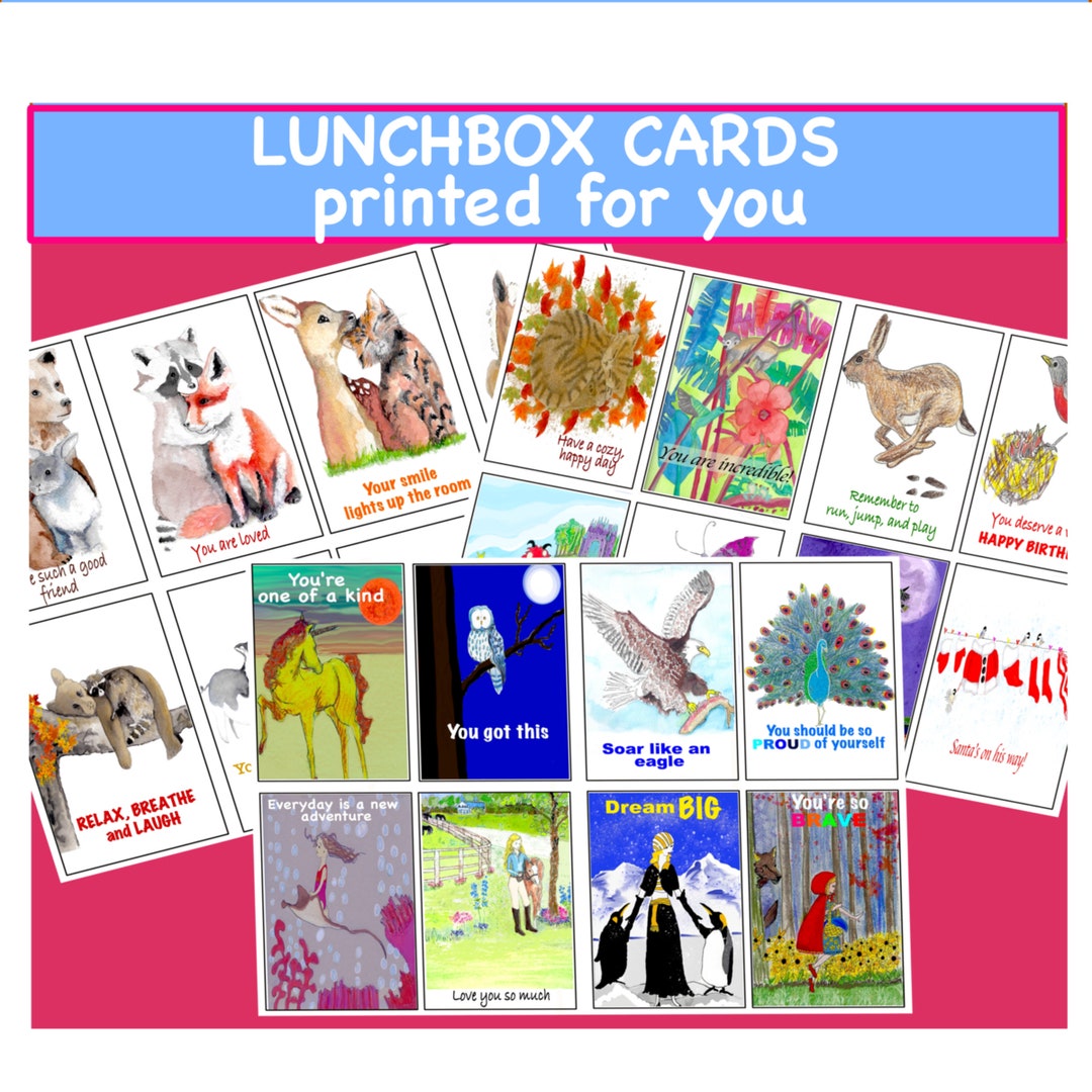Lunchbox Cards, Notes for Kids, Positive Notes, Encouragement Cards ...