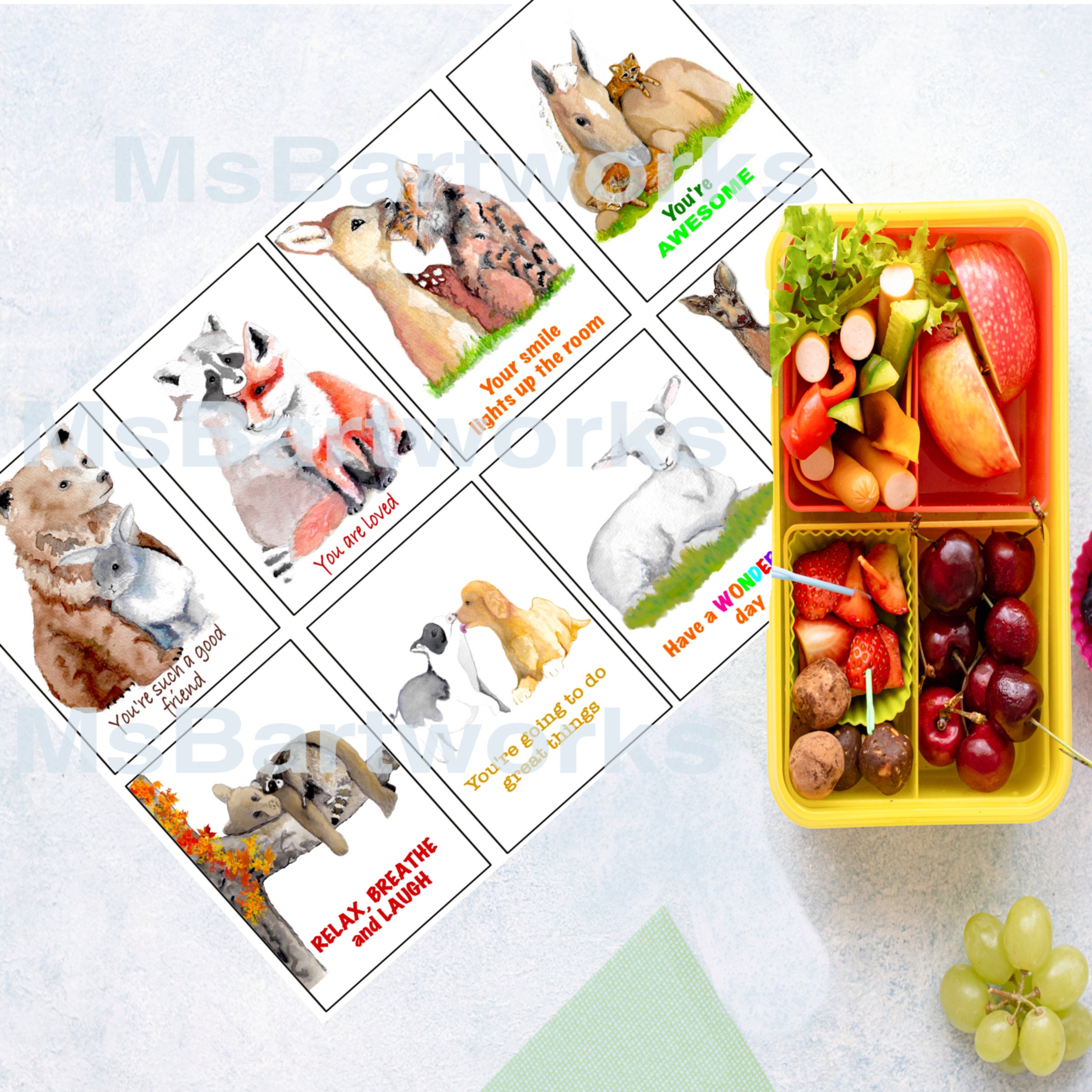 Printable Lunchbox Cards, Affirmation Notes for Kids, Positive Notes ...
