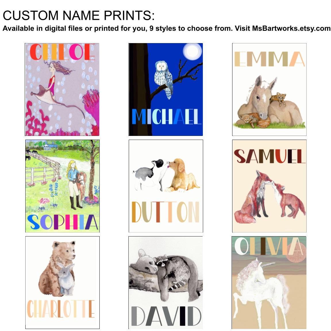 Custom Name Print for Digital Download, Personalized Gift for Newborn ...