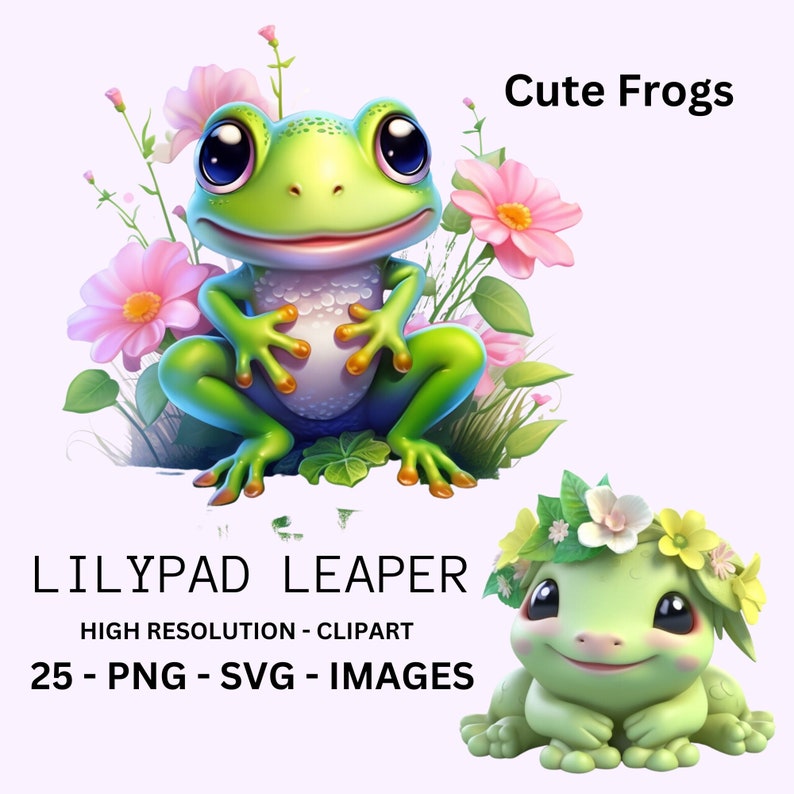 Lilypad Leaper, Watercolor Frog, Frog Clip Art, Frog PNG, Frog SVG, Frog Art, Frog Digital ...