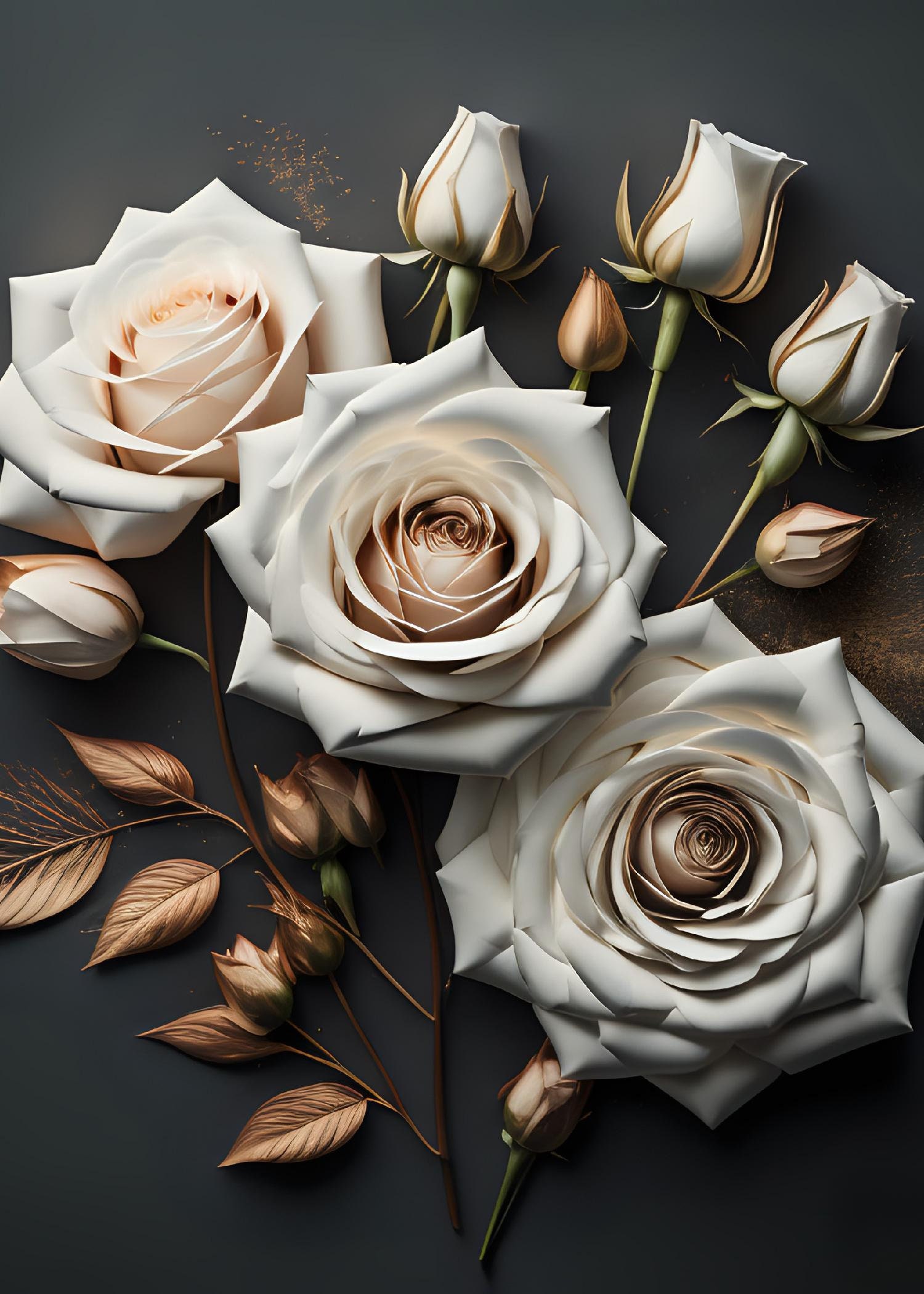 Rose Flower Wall Art, White Rose Wall Art, Floral Wall Art, Printable ...