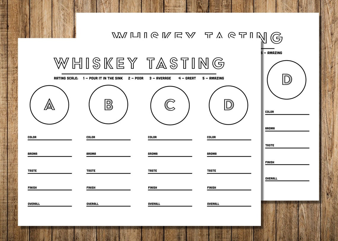 Whiskey Tasting Score Sheet: Printable PDF - Etsy
