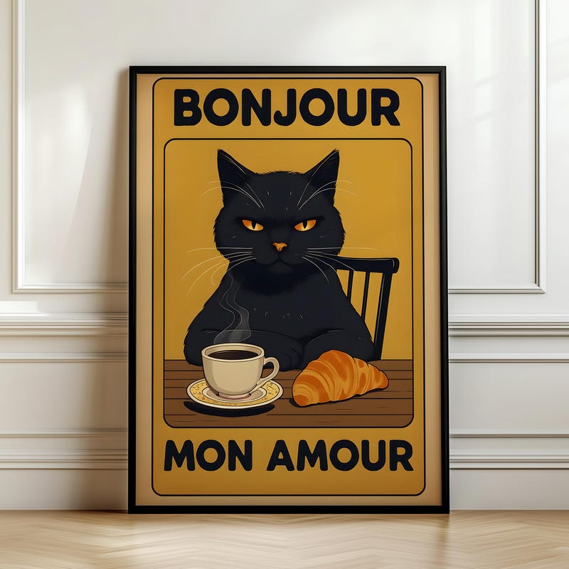 Bonjour Print - Etsy