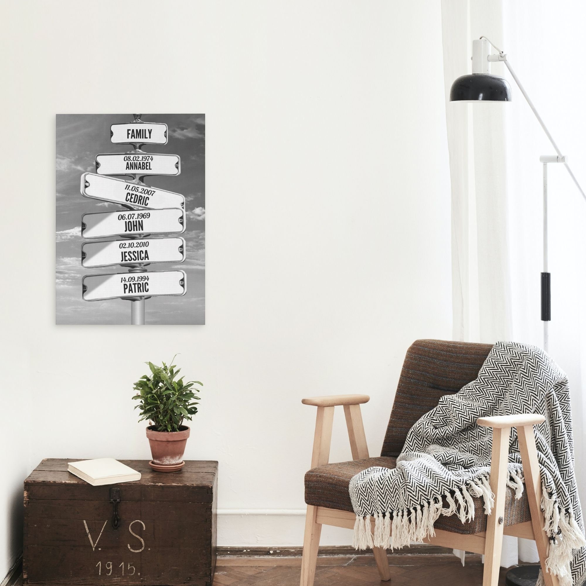 Personalized Name Vintage Street Sign Canvas Wall Art, Street Sign With ...