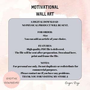 Printable Inspirational Wall Poster, Customizable Inspirational Wall ...