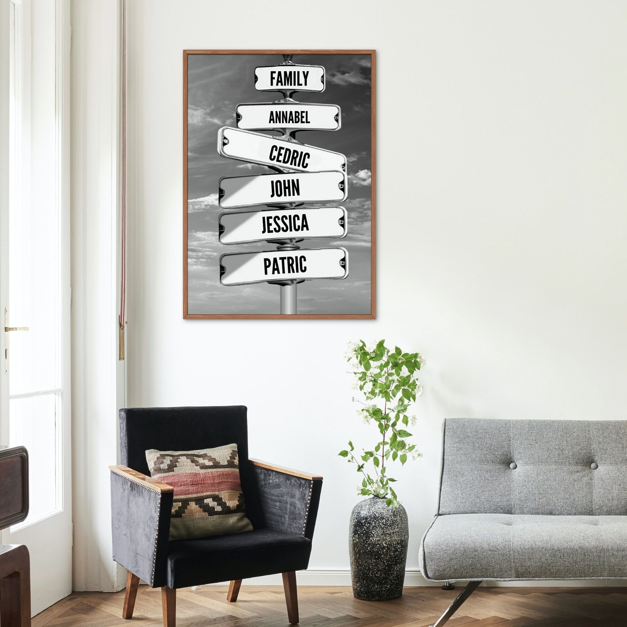 Personalized Name Vintage Street Sign Canvas Wall Art, Street Sign With ...