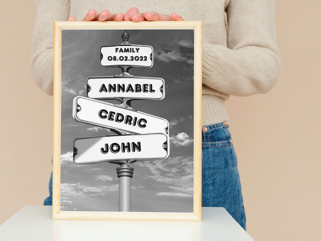 Personalized Name Vintage Street Sign Canvas Wall Art, Street Sign With ...