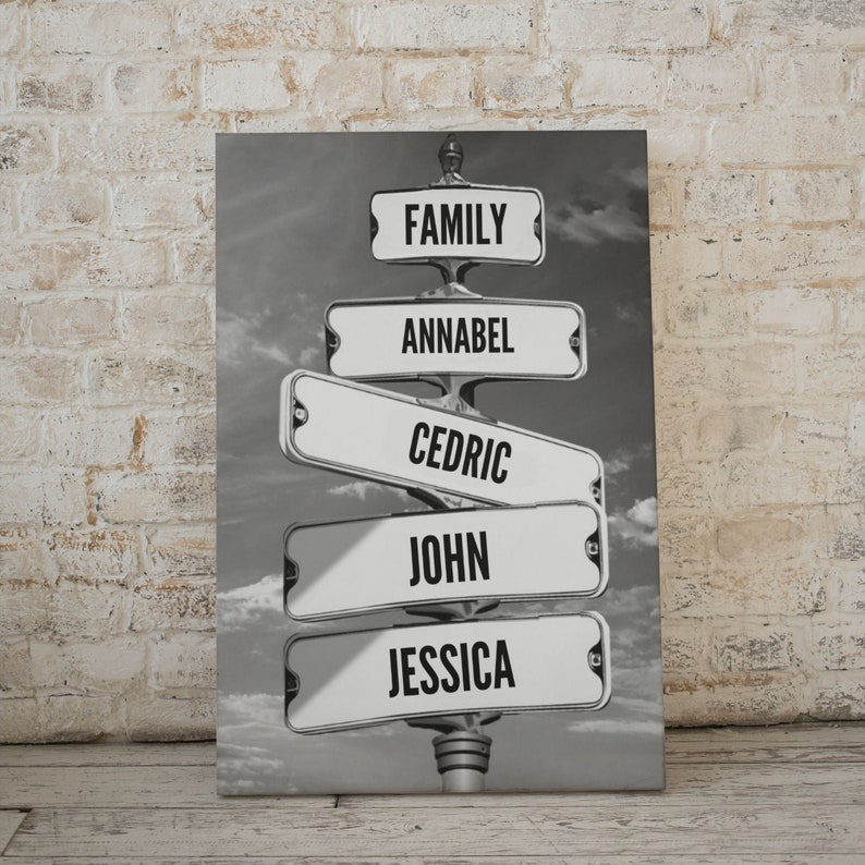 Personalized Name Vintage Street Sign Canvas Wall Art, Street Sign With ...