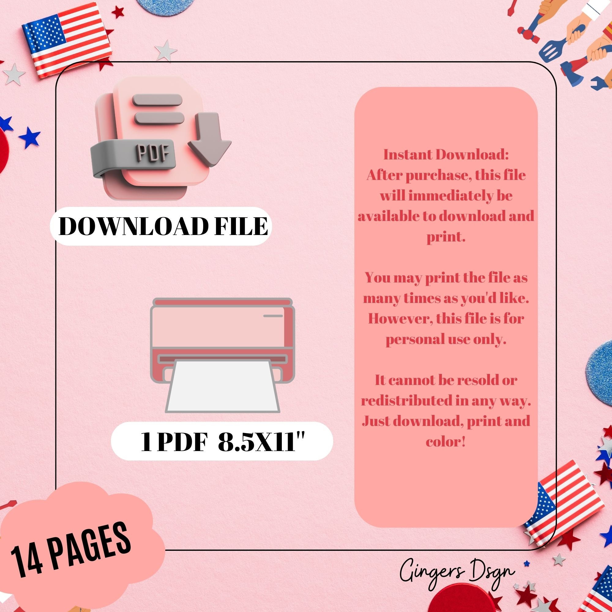 Labor Day Coloring Pages Activity Worksheets Coloring Book - Etsy