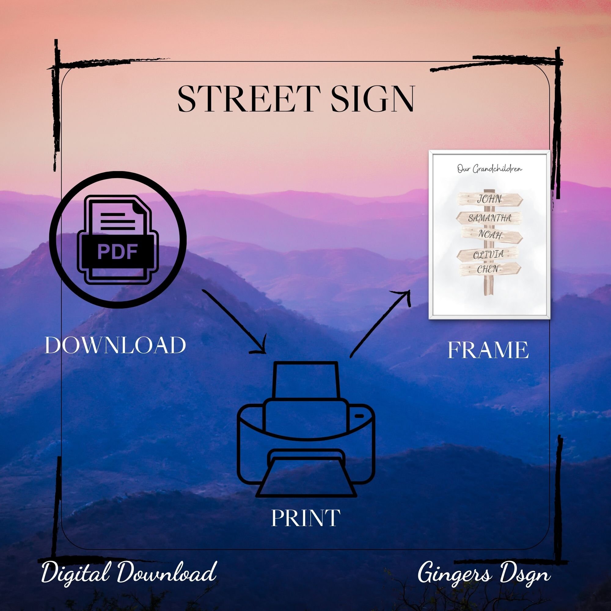 Personalized Street Sign With Names and Dates of Family Members ...