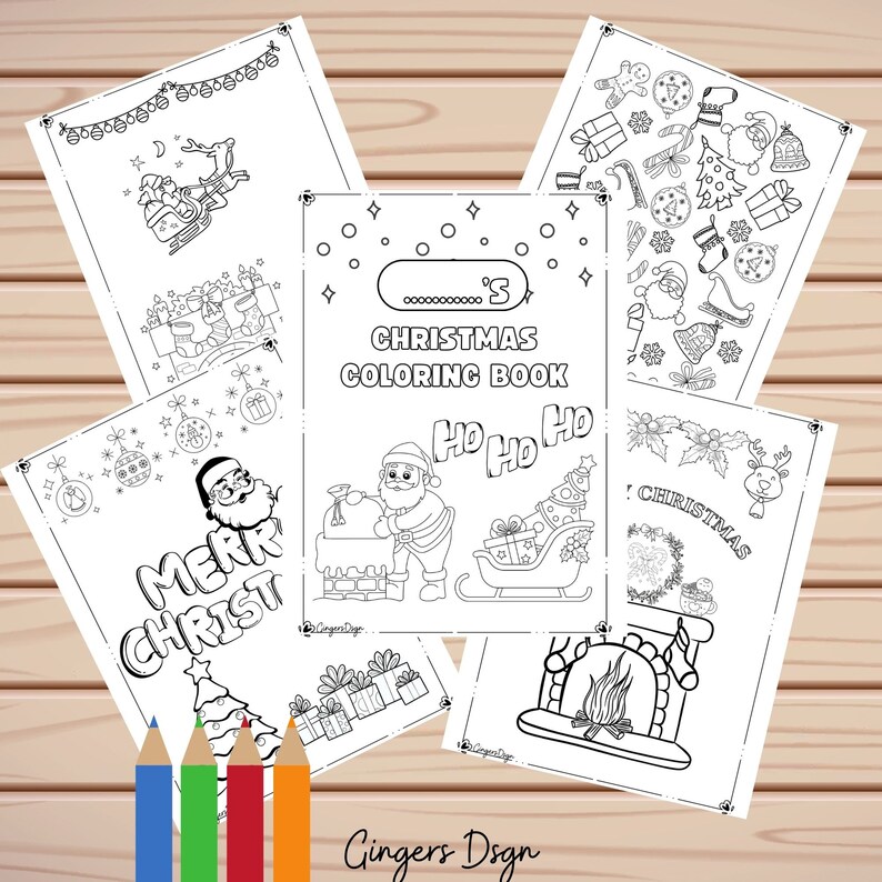 Christmas Coloring Pages Merry Christmas Activity Cute - Etsy