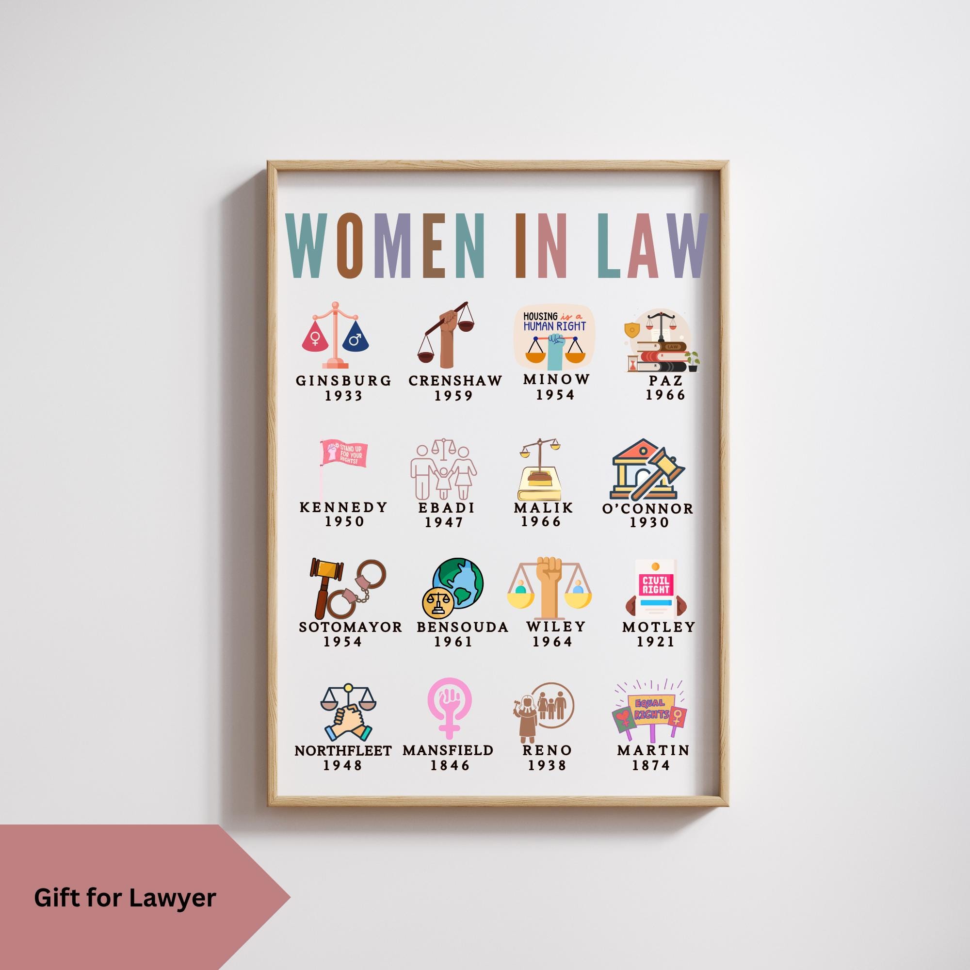 Women in Law Print, Lawyer Digital Download, Gift for Lawyer Retirement ...