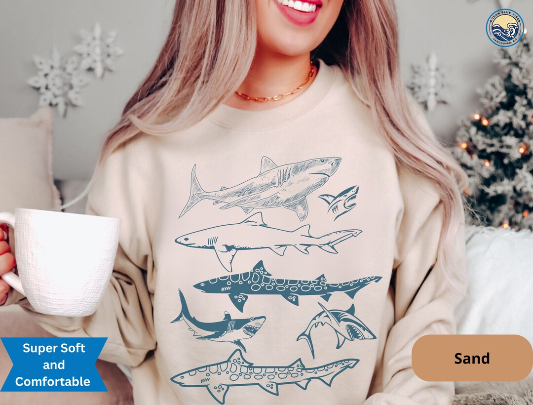 Shark Sweatshirt, Whale Shark Sweatshirt Shark Gifts Hammerhead Shark ...