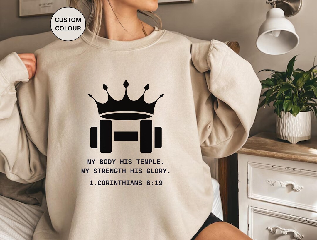 Fitness Sweatshirt, Bible Verse Gym Lover Hoodie for Runner Gifts ...