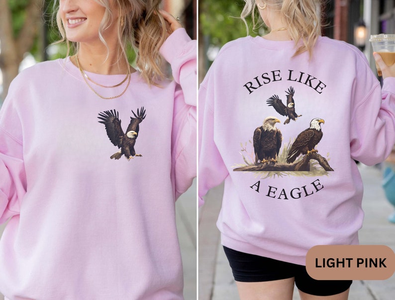 Eagle Sweatshirt, Mystic Bald Eagle Pullover for Bird Lover Gift ...
