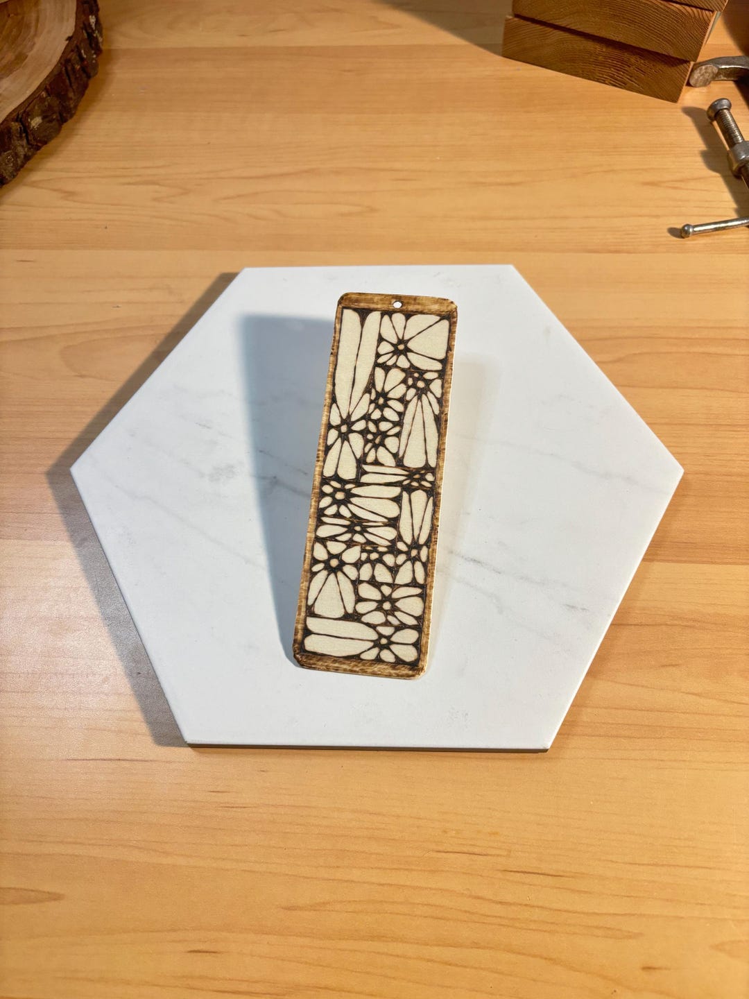 Wood Burned Bookmark, GEOMETRIC DESIGN - Etsy